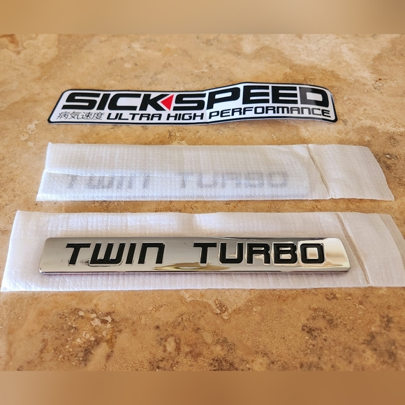 Other | 2 Metal Chrome Twin Turbo Badge Decals 6 With Sick Speed ...